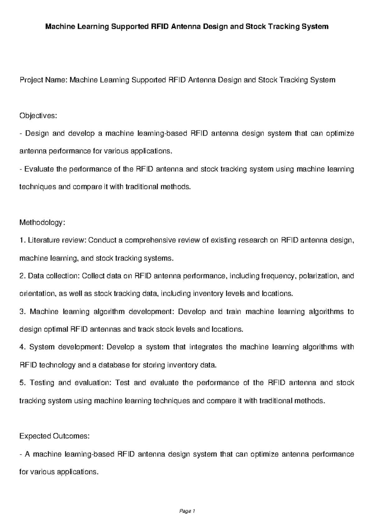 Machine Learning Supported RFID Antenna Design Project - Studocu