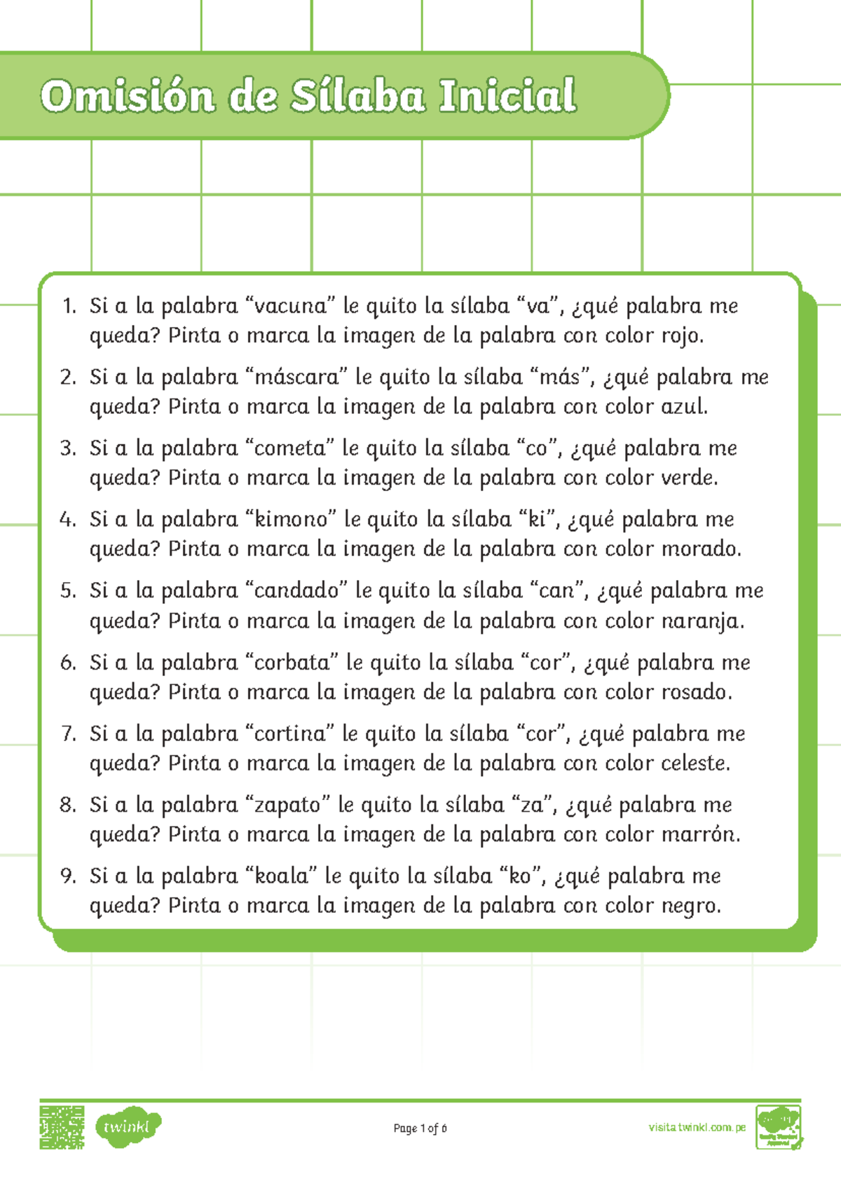 Omisión de Sílaba Inicial y Final - Actividades Interactivas - Studocu