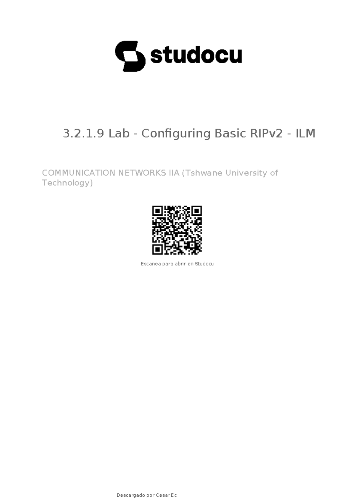 Lab 3.2.1.9: Configuring Basic RIPv2 for ILM Networks - Studocu
