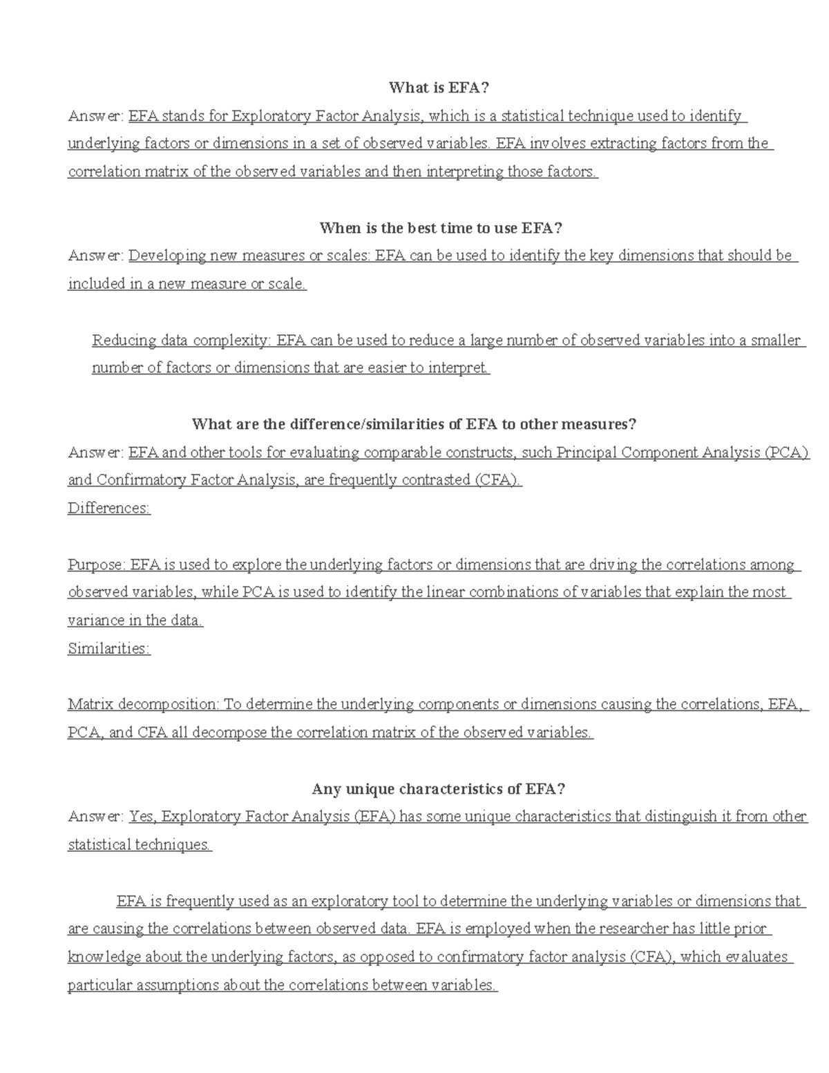 EFA Study Guide: Understanding Exploratory Factor Analysis Techniques ...