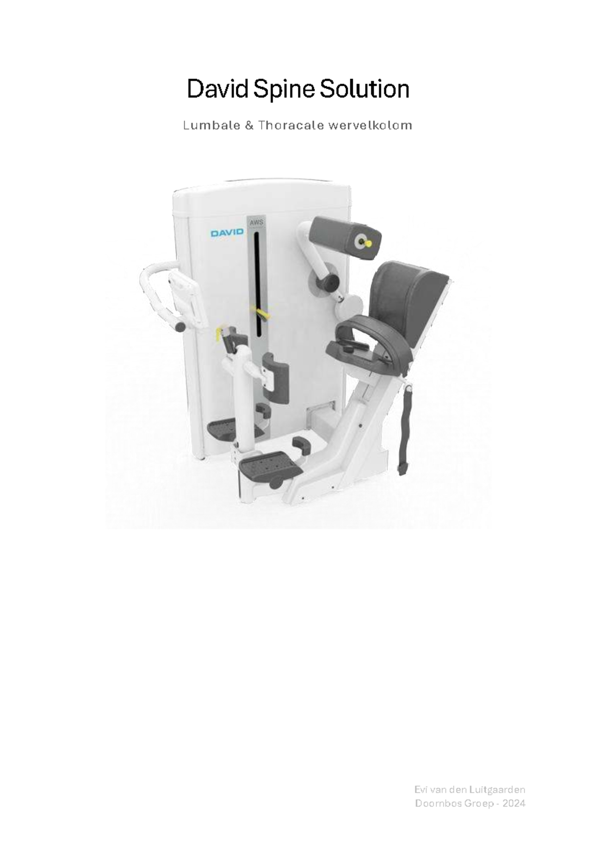 David EVE Verslag: DAVID Spine Solution Lumbale Thoracale 2024 ...