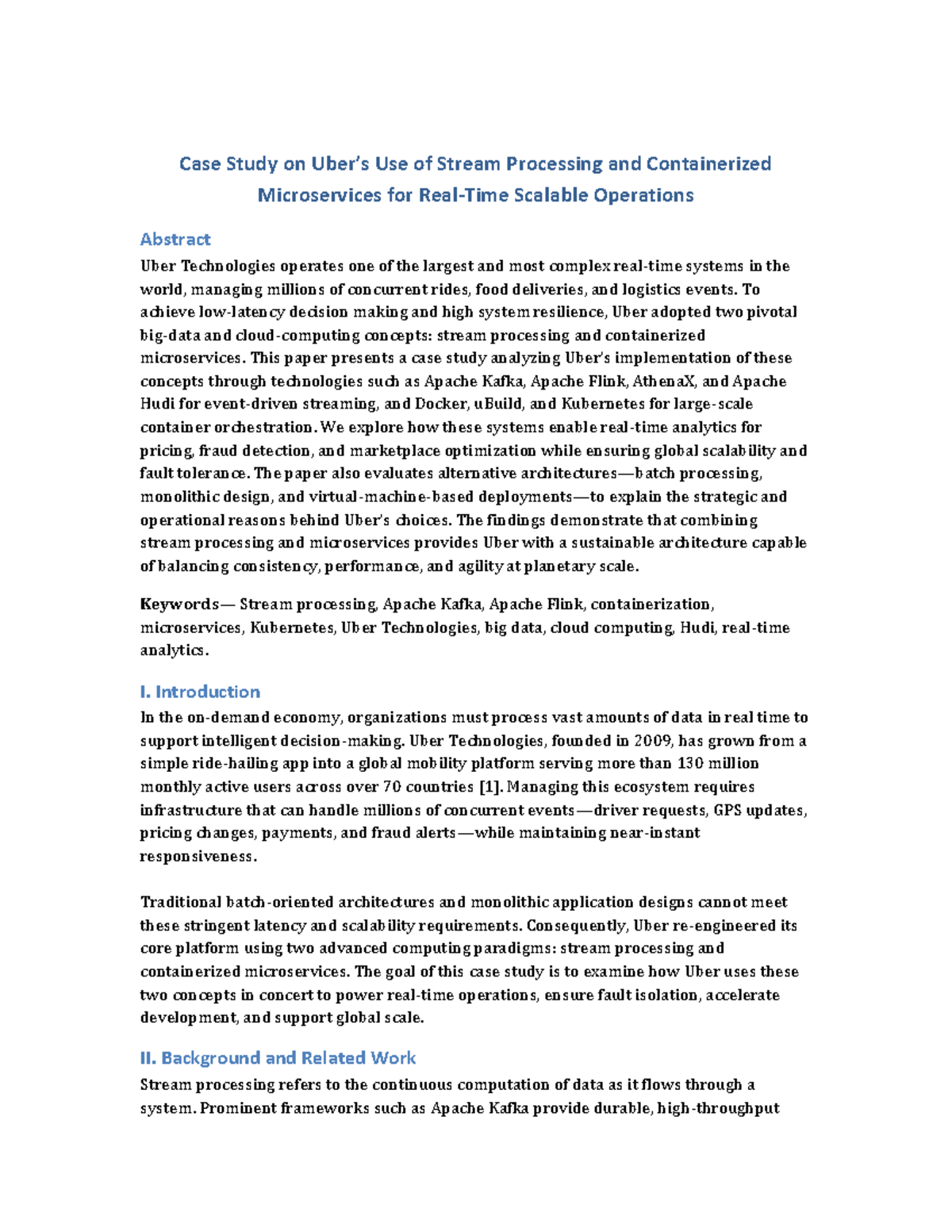 Uber Case Study: Stream Processing & Microservices for Scalability ...