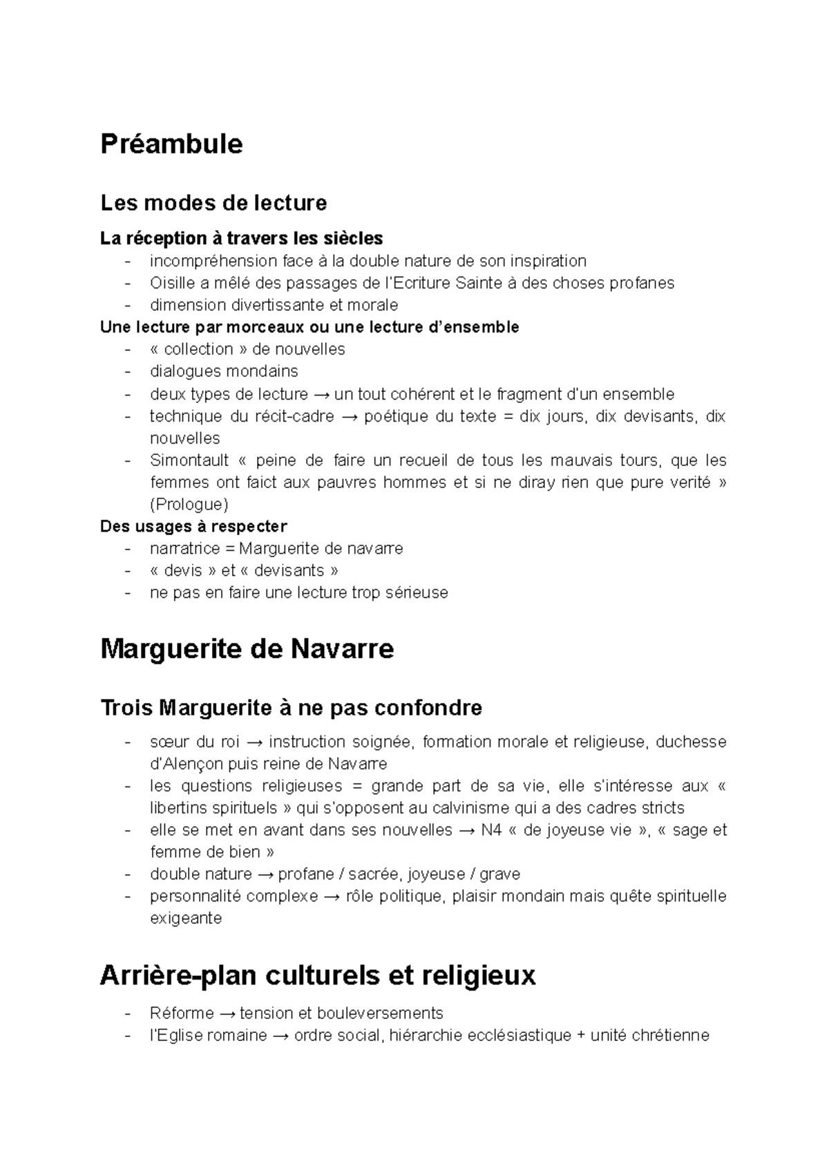 Fiche de Lecture : L'Heptaméron (N4) de Marguerite de Navarre - Studocu