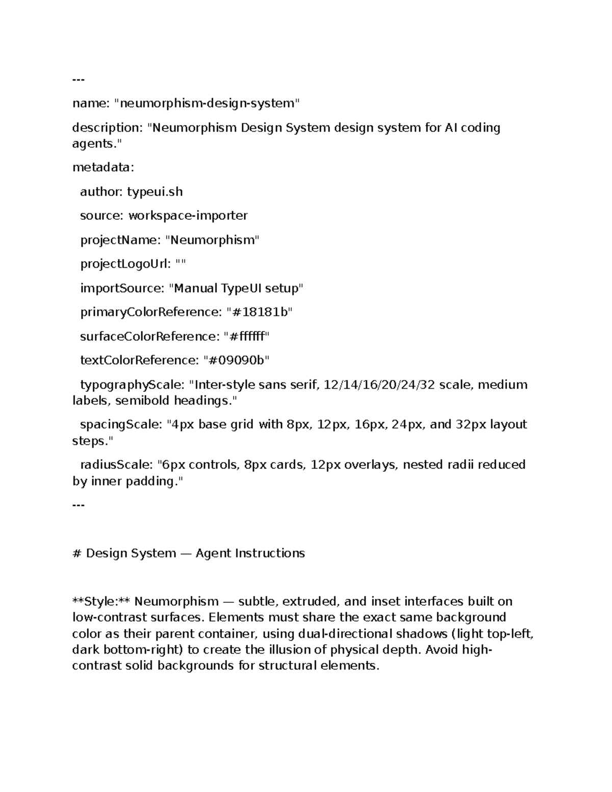 Design System for AI Coding: Neumorphism Guidelines (DSDF) - Studocu