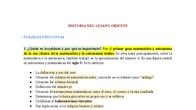 HIST 101: Preguntas Clave sobre la Historia del Lejano Oriente - Studocu