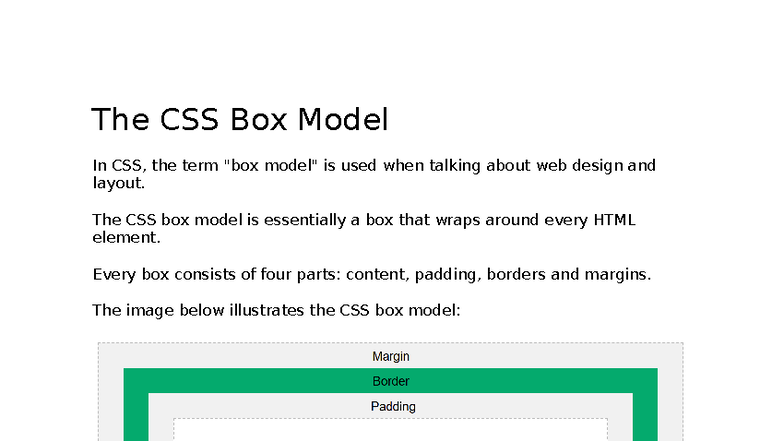 The CSS Box Model Explained - LECTURE NOTES - Studocu