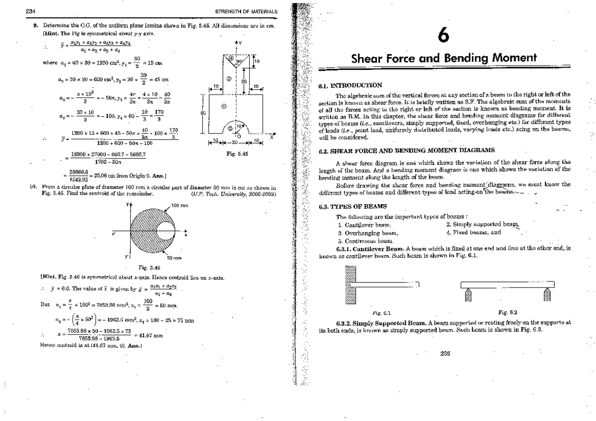 Unit-3 MOM-1: Shear Force and Bending Moment Diagrams in Strength of ...