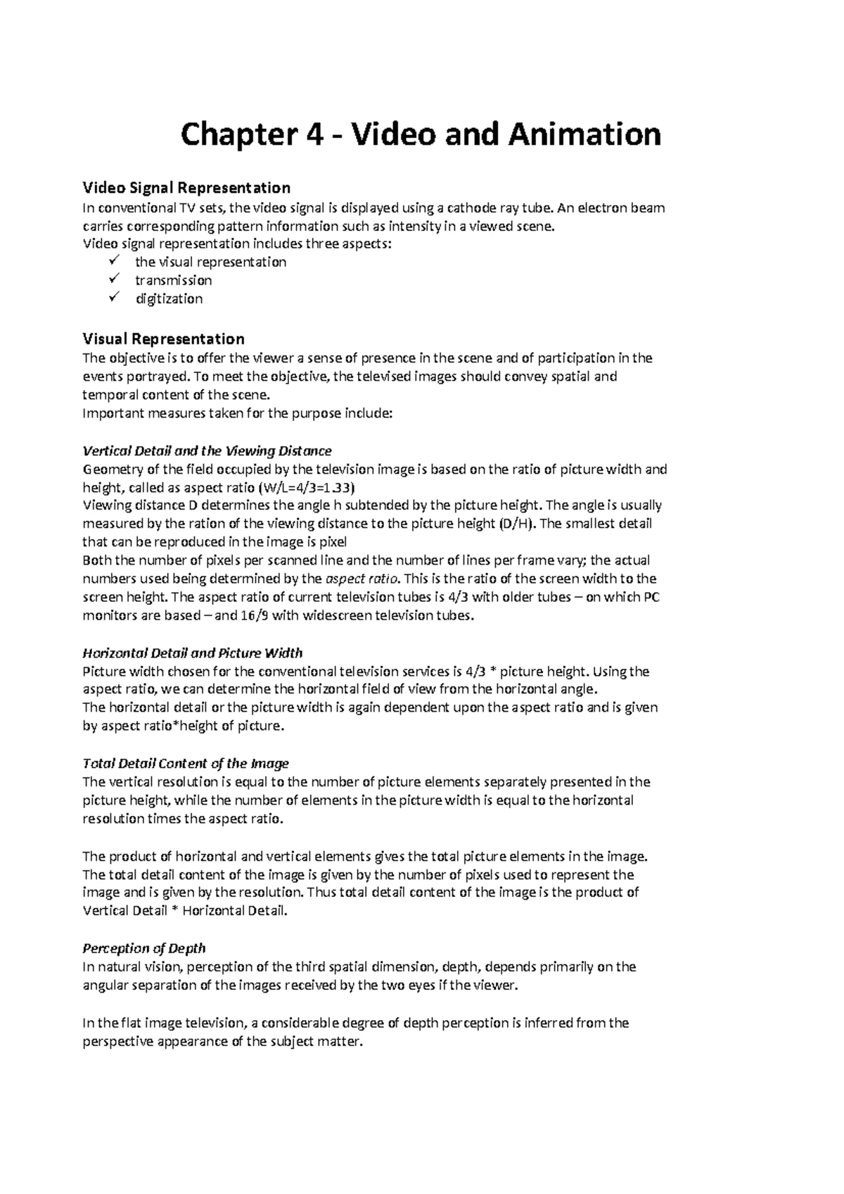 Chapter 4 Video and Animation - Visual representation is shown an idea ...