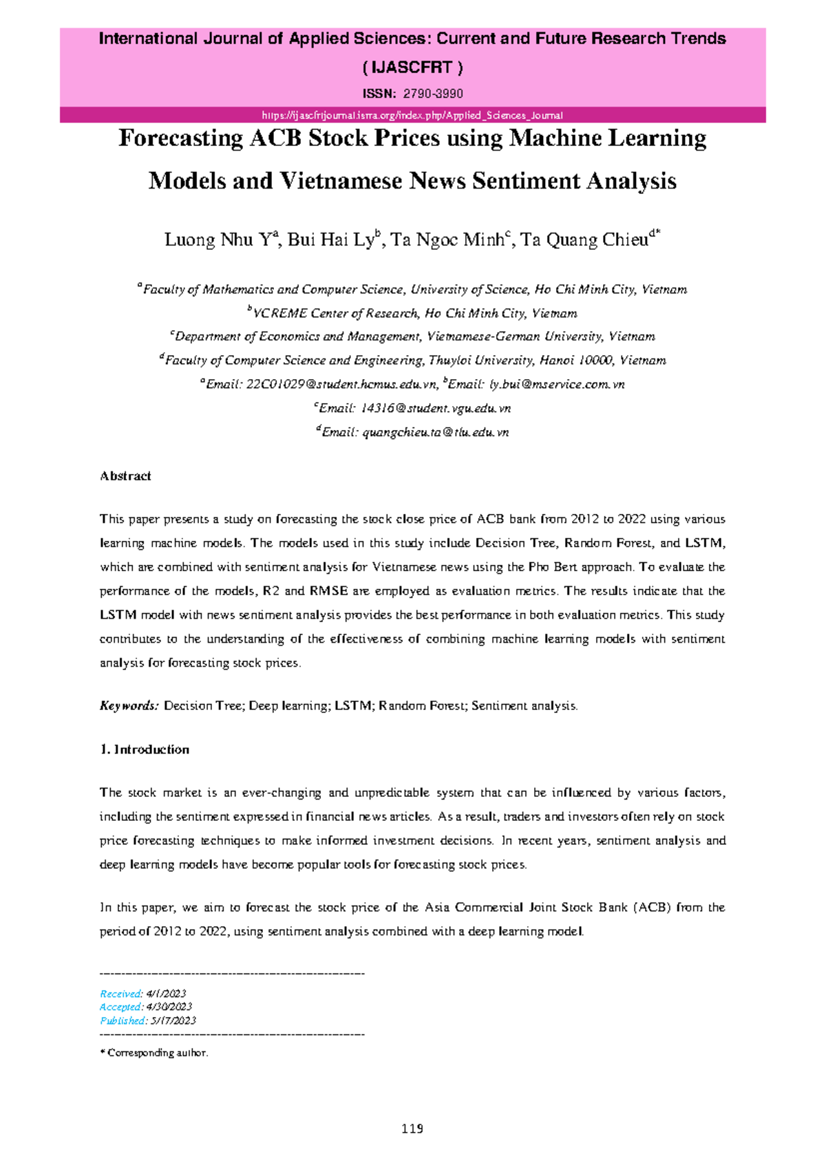 Forecasting ACB Stock Prices with ML & Vietnamese News Sentiment ...