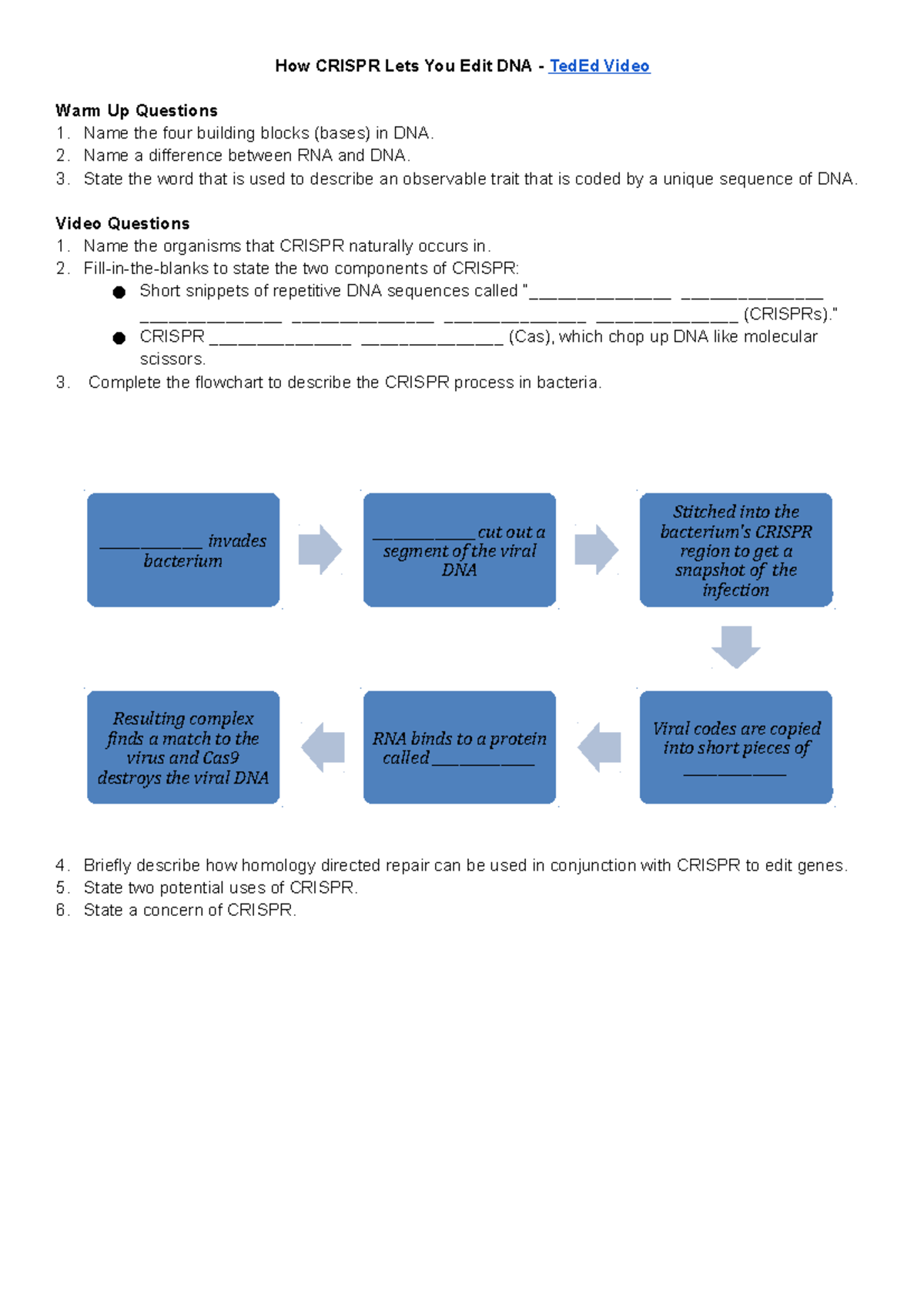 Crispr Comprehension Qs and Ethical Considerations (002) - Studocu