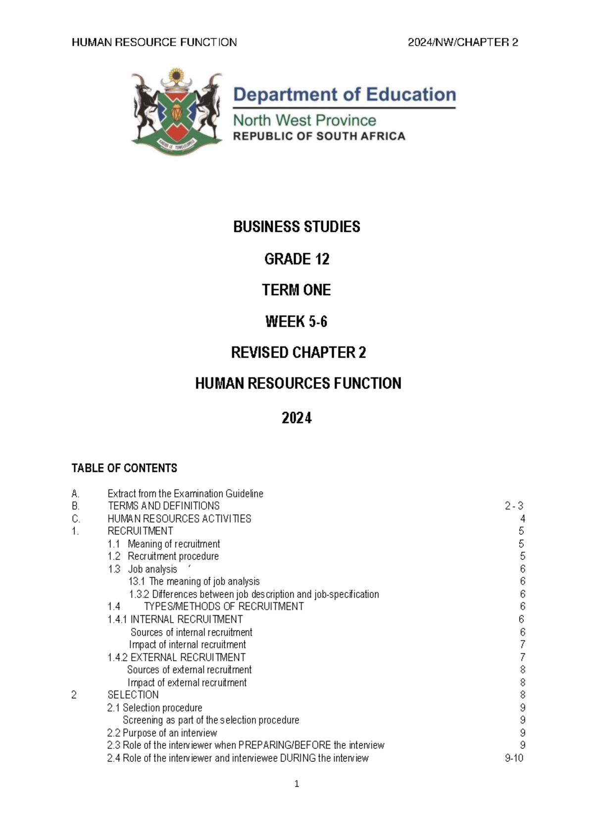 Final Exam Notes G12 BUS 2024: Human Resources Functions Insights - Studocu