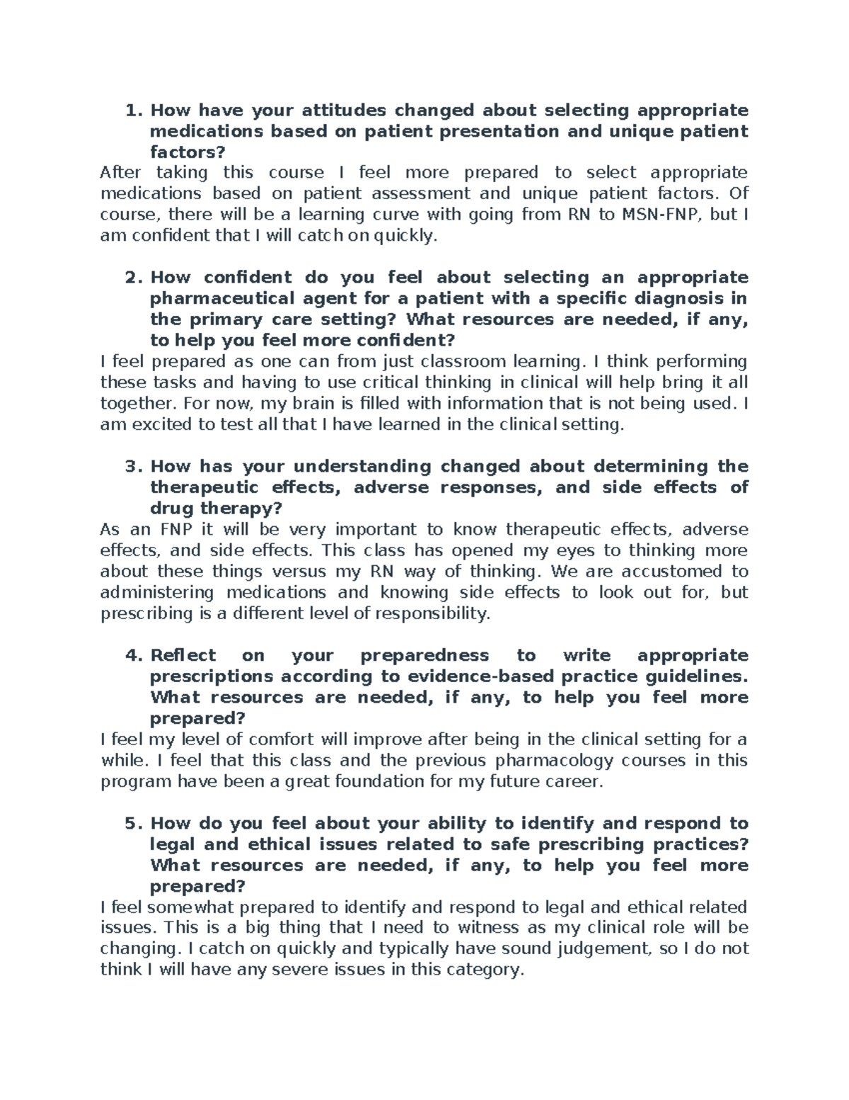 Nr566 week 8 reflection - How have your attitudes changed about selecting appropriate ...