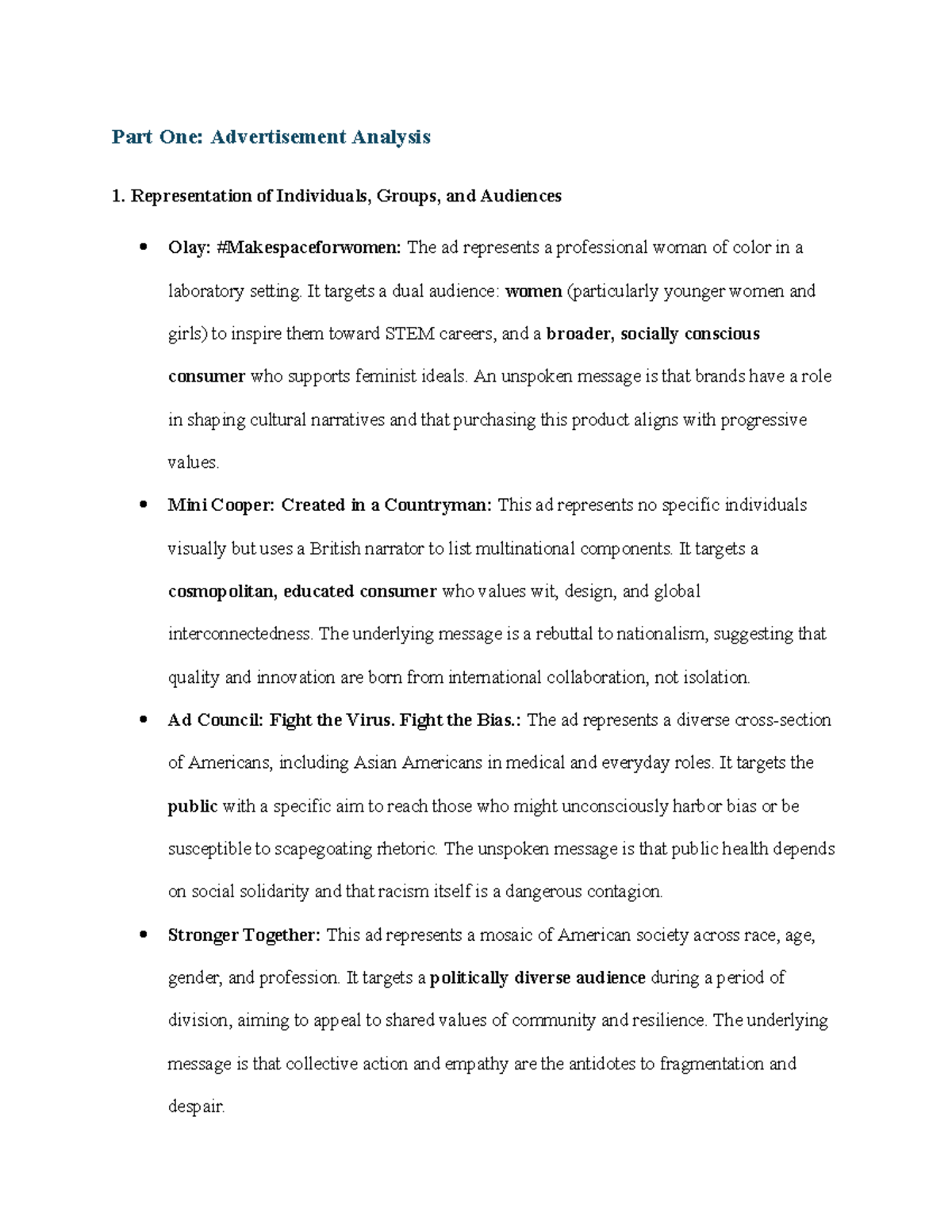 Advertisement Analysis and Social Science Perspectives: Project SCS 7-1 ...