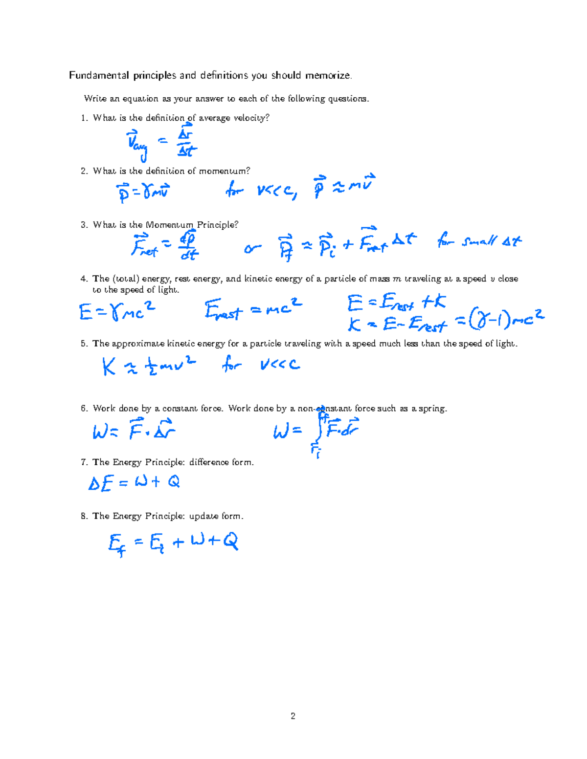PHY 101 - Test 3 Practice Exam: Key Concepts & Definitions - Studocu