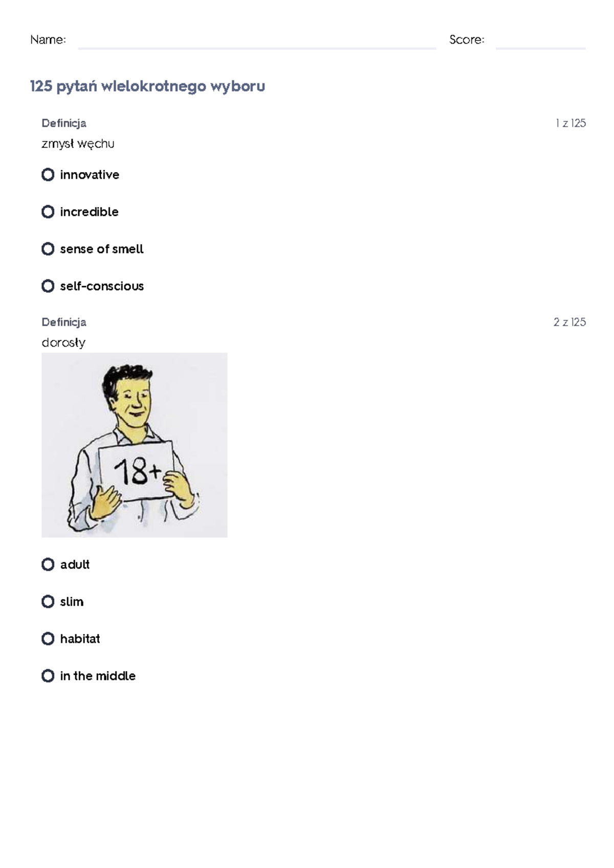 Insight Intermediate - Unit 1 (2nd Ed) Quizlet: 125 Multiple Choice Questions - Studocu
