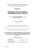 Droit et économie - STMG - Terminale - Baccalauréat Technologique - Studocu