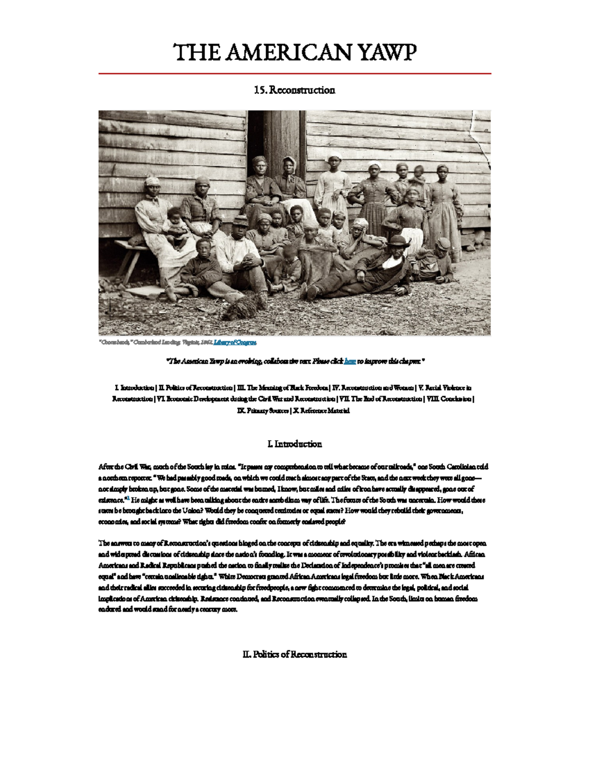 Reconstruction: The Challenges of Freedom & Equality in Post-Civil War ...