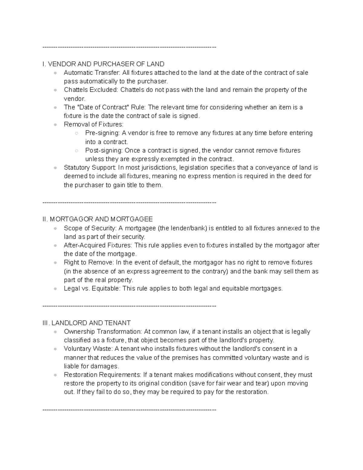 Fixtures Annexation in Land Transactions: Key Legal Principles - Studocu