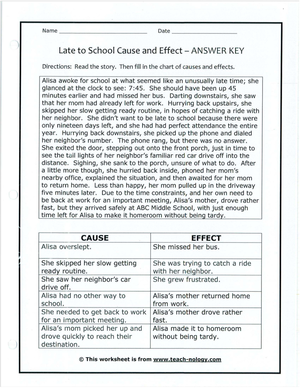 Cause and Effect Matching Activity for Students - Studocu