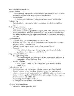 N307 final topics - notes - HIST-120 - Possible case studies ...