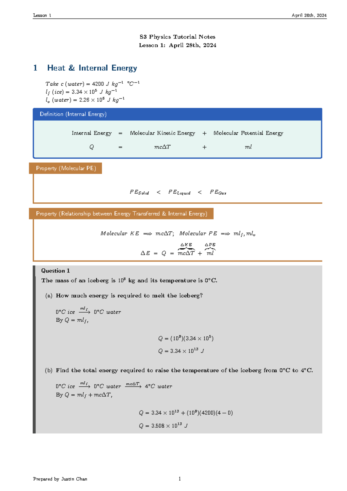 S3 Physics Lesson 1 Notes: Heat, Energy & Refraction Properties - Studocu