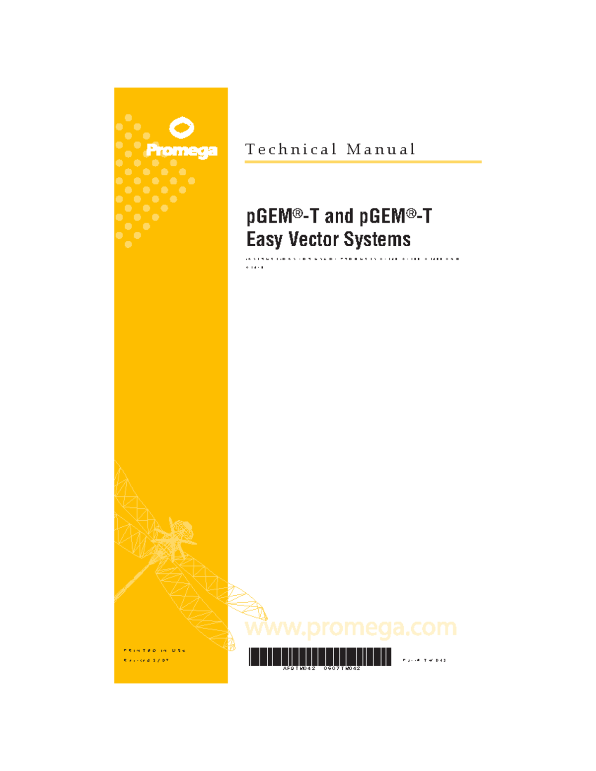 **TM042: Technical Manual for pGEM-T and pGEM-T Easy Vector Systems ...