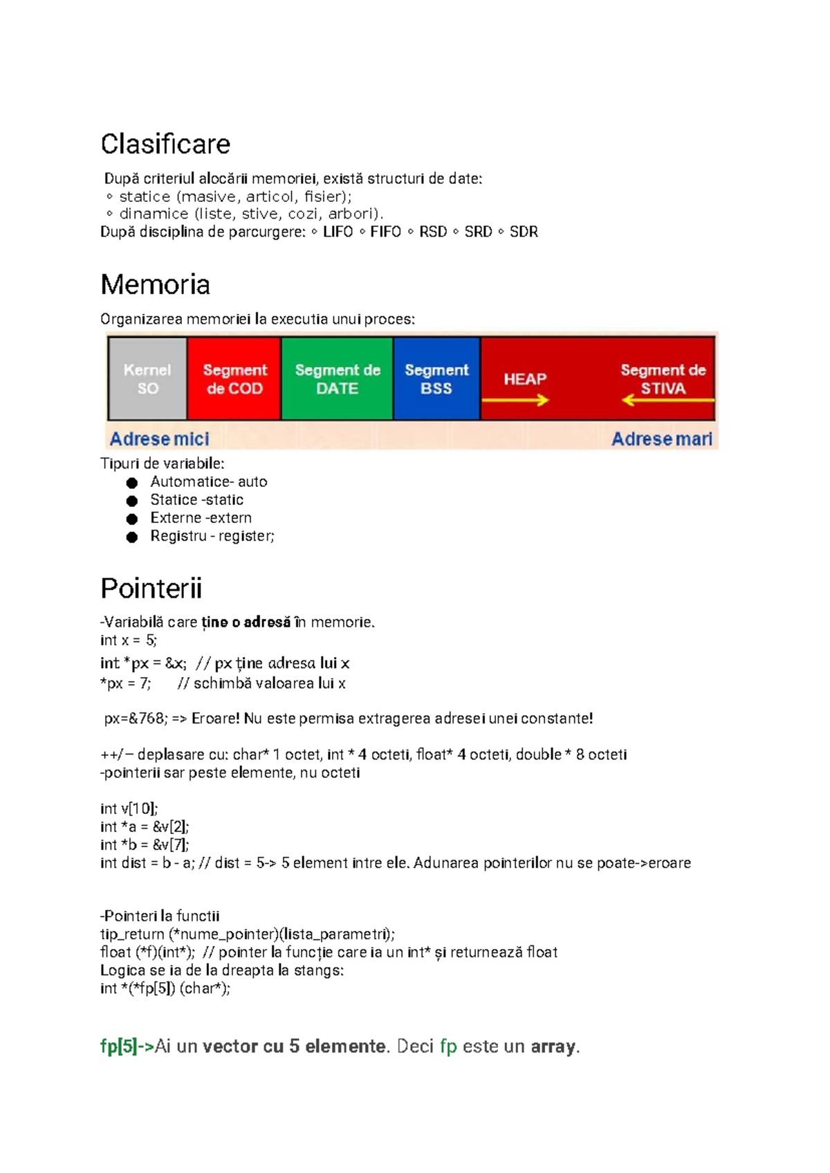 SDD Final Exam: Structuri de Date și Alocarea Memoriei - Studocu