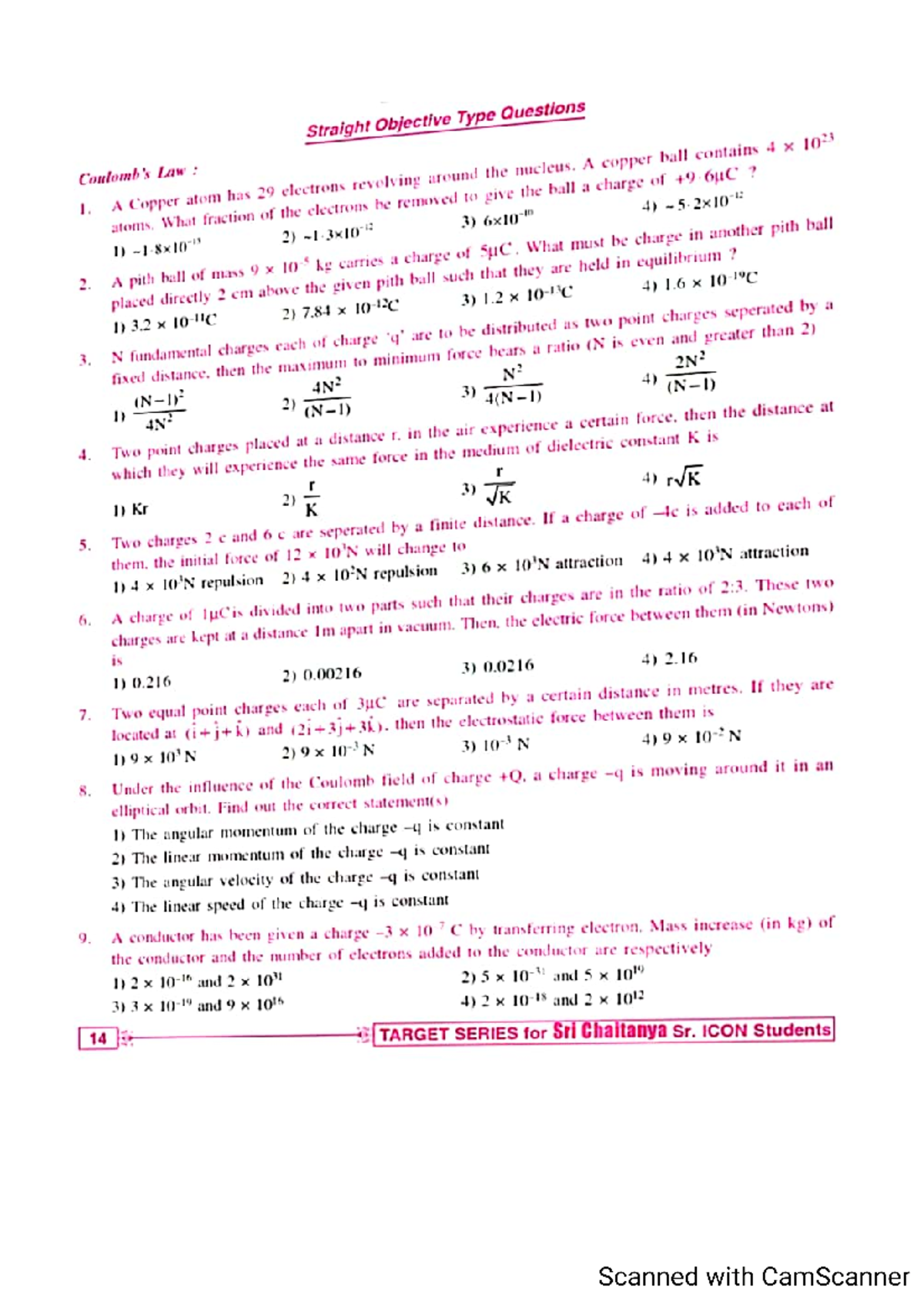 Electrostatics mcq - Class 12 CBSE Physics - Studocu
