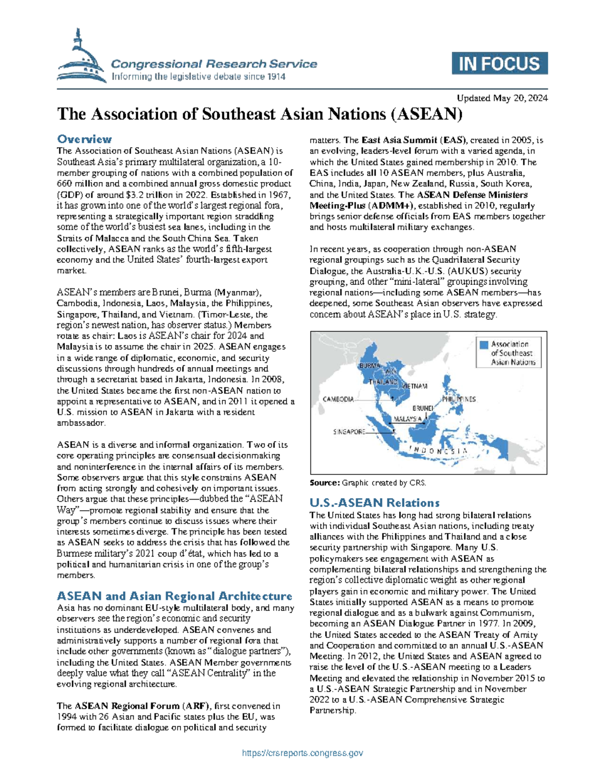 IF10348: Overview of ASEAN and Its Role in Regional Dynamics - Studocu