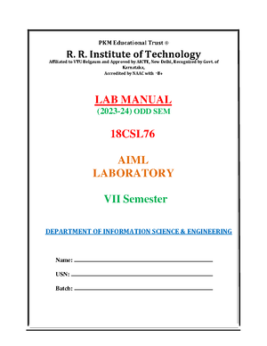 LAB Manual full- 18CSL76 AIML LAB - BANGALORE COLLEGE OF ENGINEERING ...