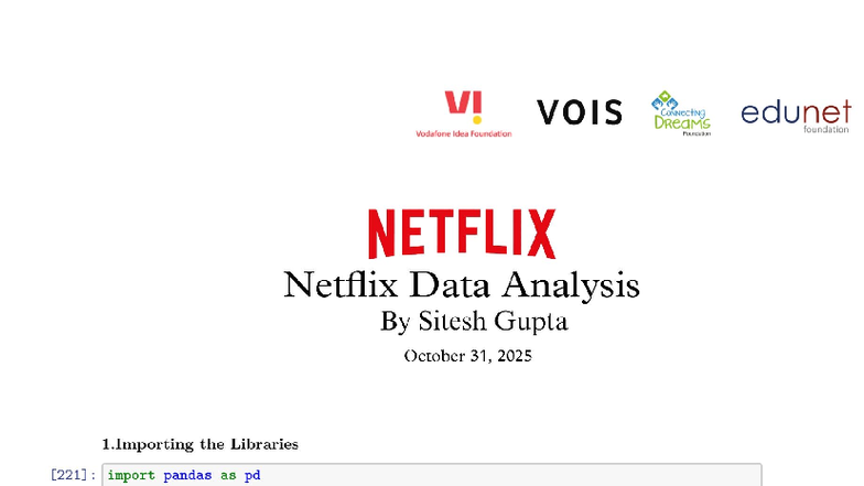 Netflix Data Analysis Project: International Movies & TV Shows - Studocu