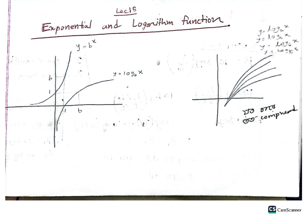 Lec15: Exponential and Logarithm Functions Explained - Studocu