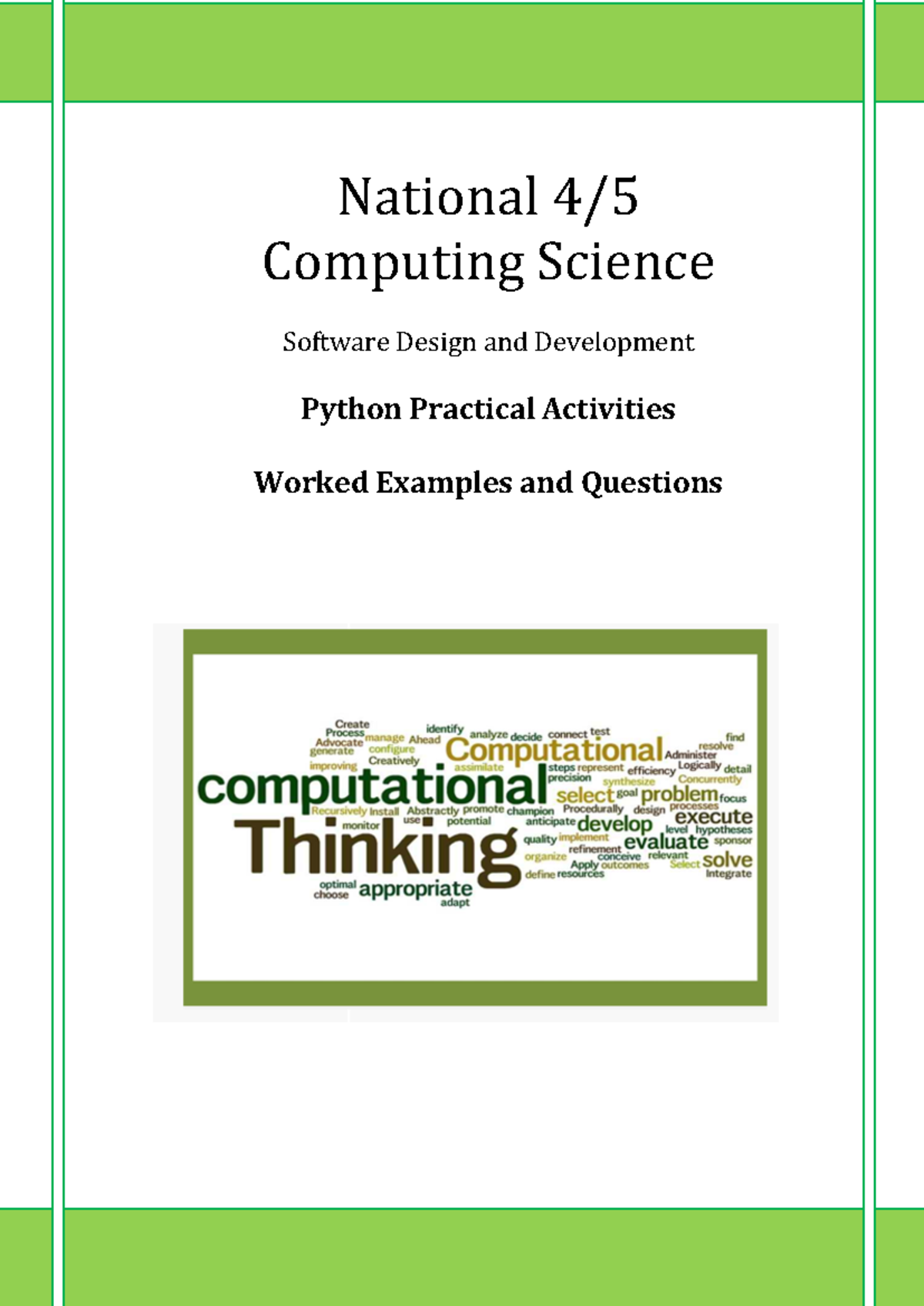 Nat 5 Python booklet 2019 - National 4/ Computing Science Software ...