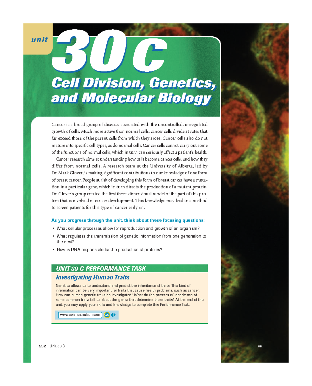Unit 3030 C: Cell Division, Genetics, and Molecular Biology Overview ...