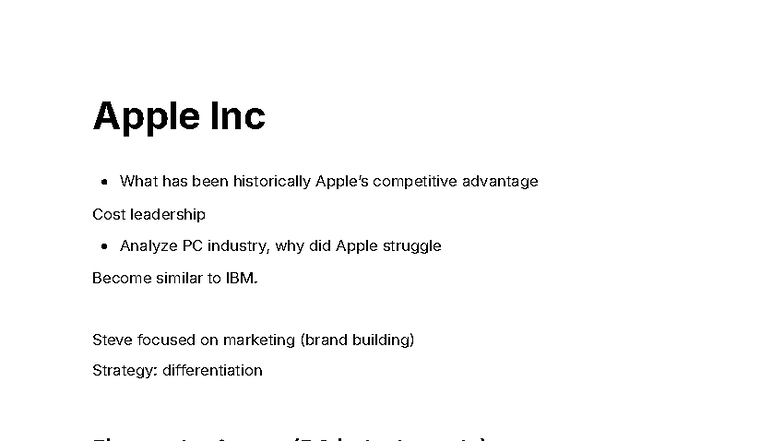 Apple Inc. Case Study: Competitive Advantage & Market Analysis - Studocu