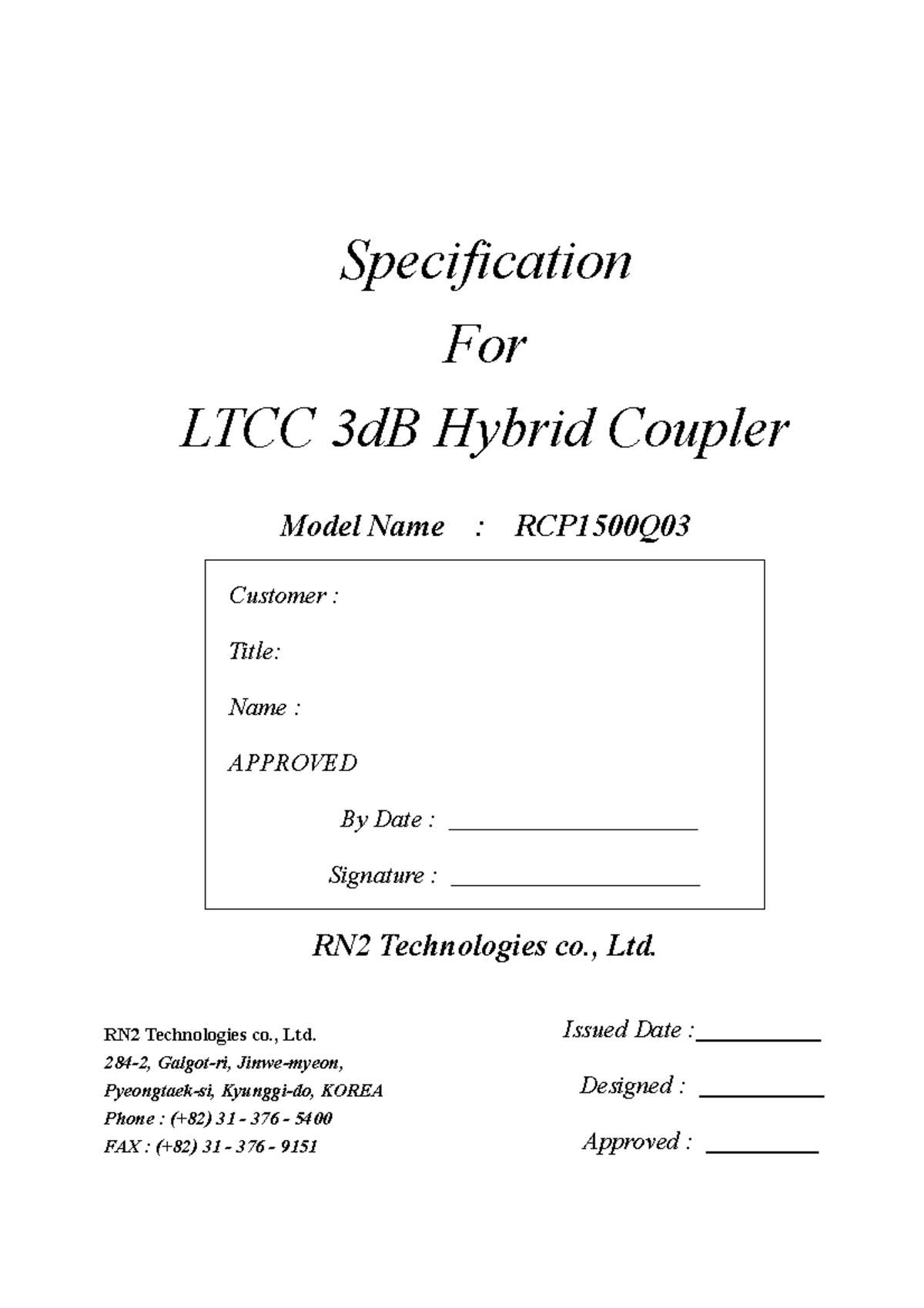 RCP1500Q03 LTCC Hybrid Coupler Data Sheet and Specifications - Studocu