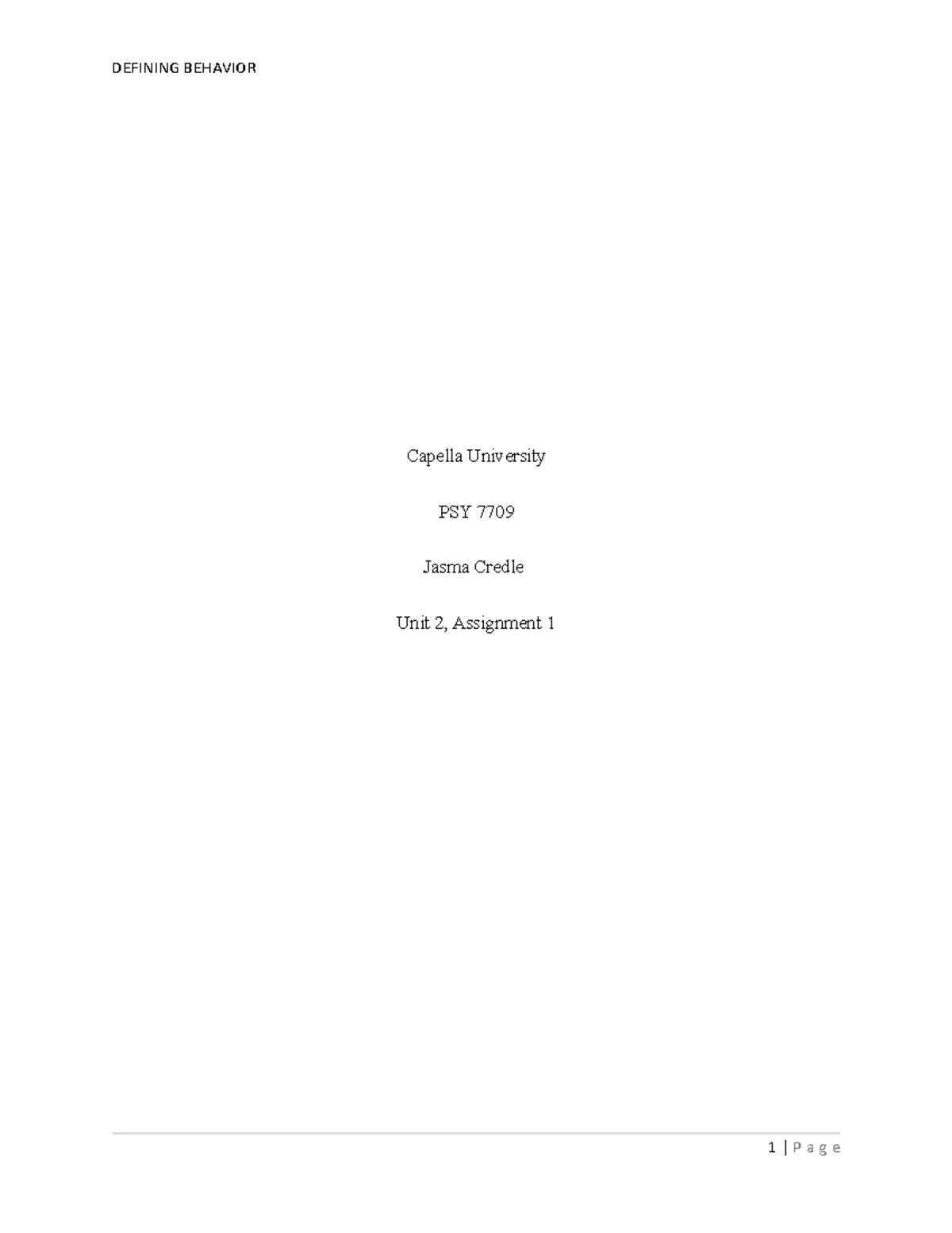 PSY7709- Week 2-Defining Behavior - Defining Behavior: Operational Definitions, Stimulus Classes ...