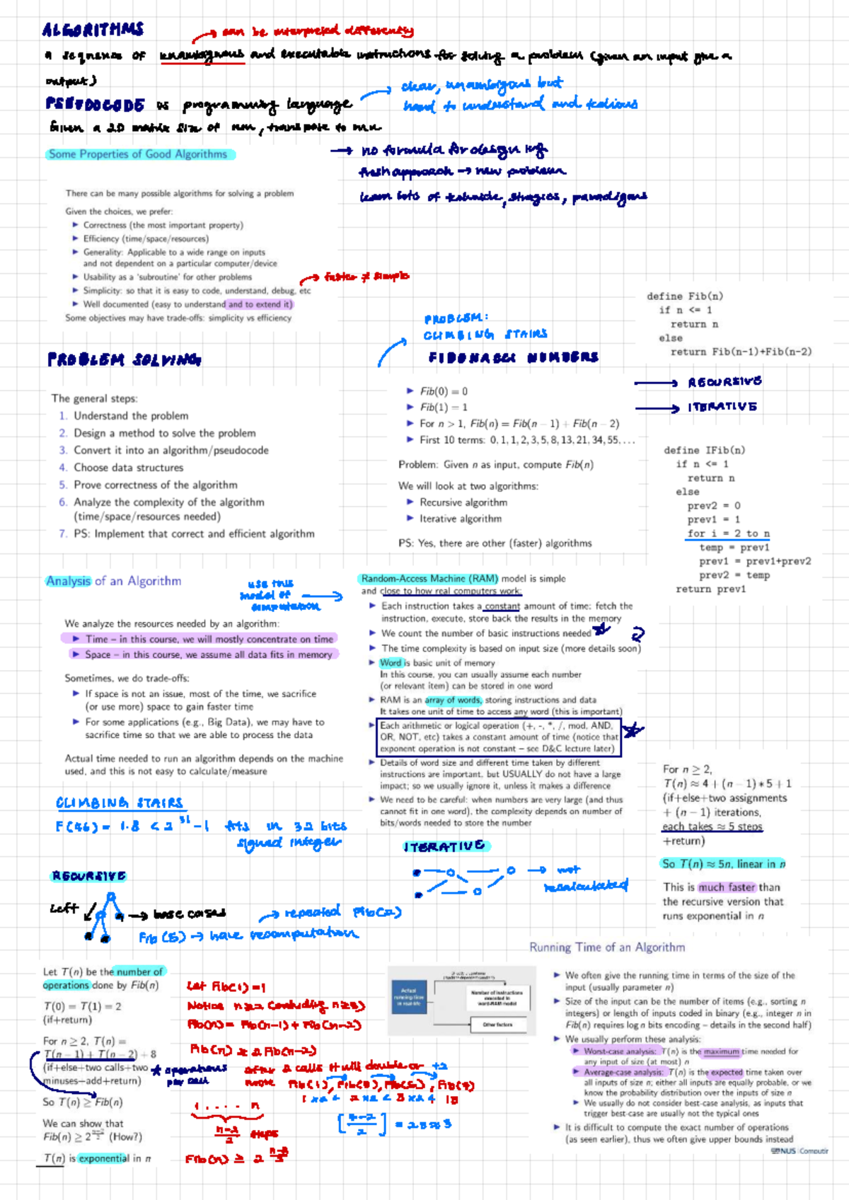 Analysis of Algorithms: Recursion, Sorting, and Big O Notation (CS101) - Studocu