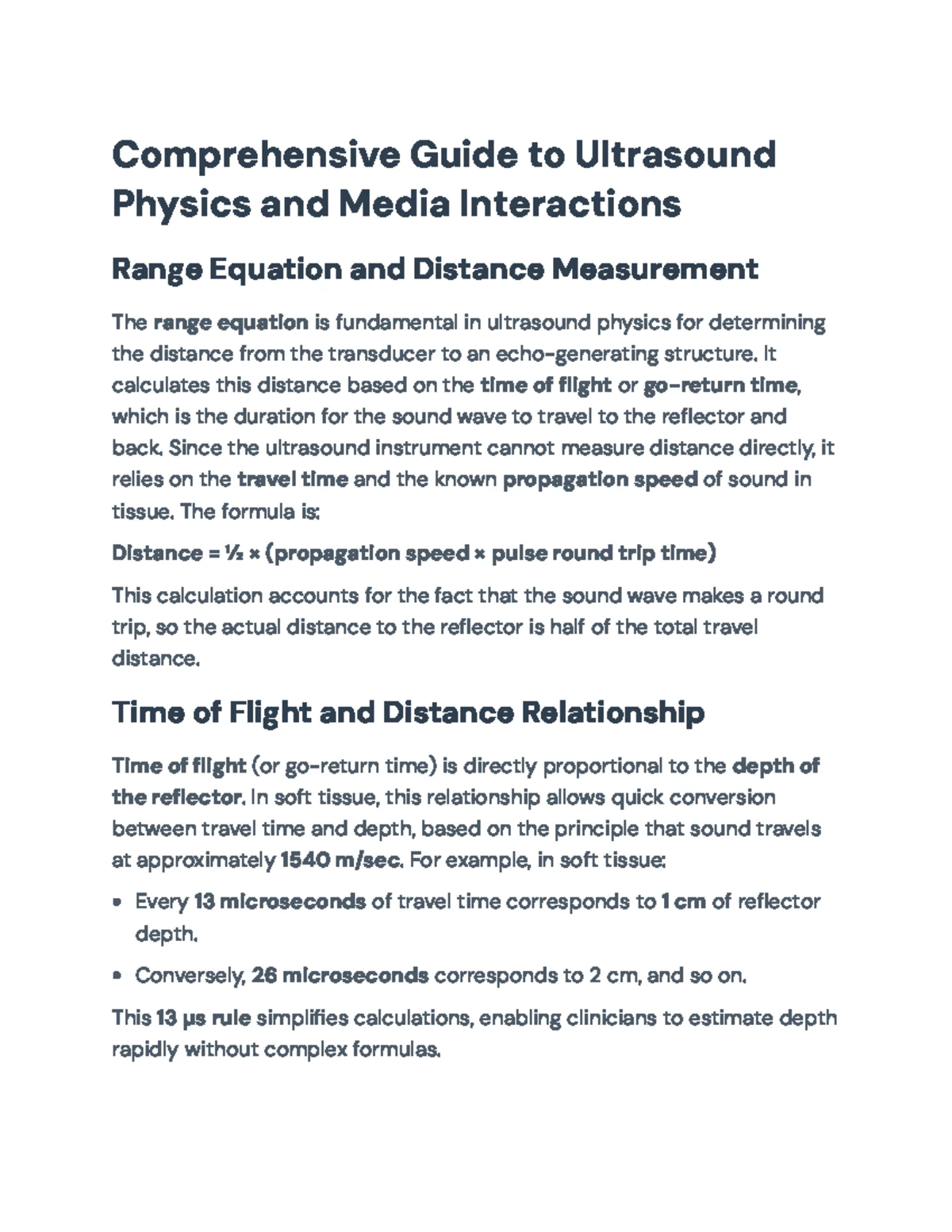 Range Equation and PRP in Ultrasound Physics (Course Code: 2383) - Studocu