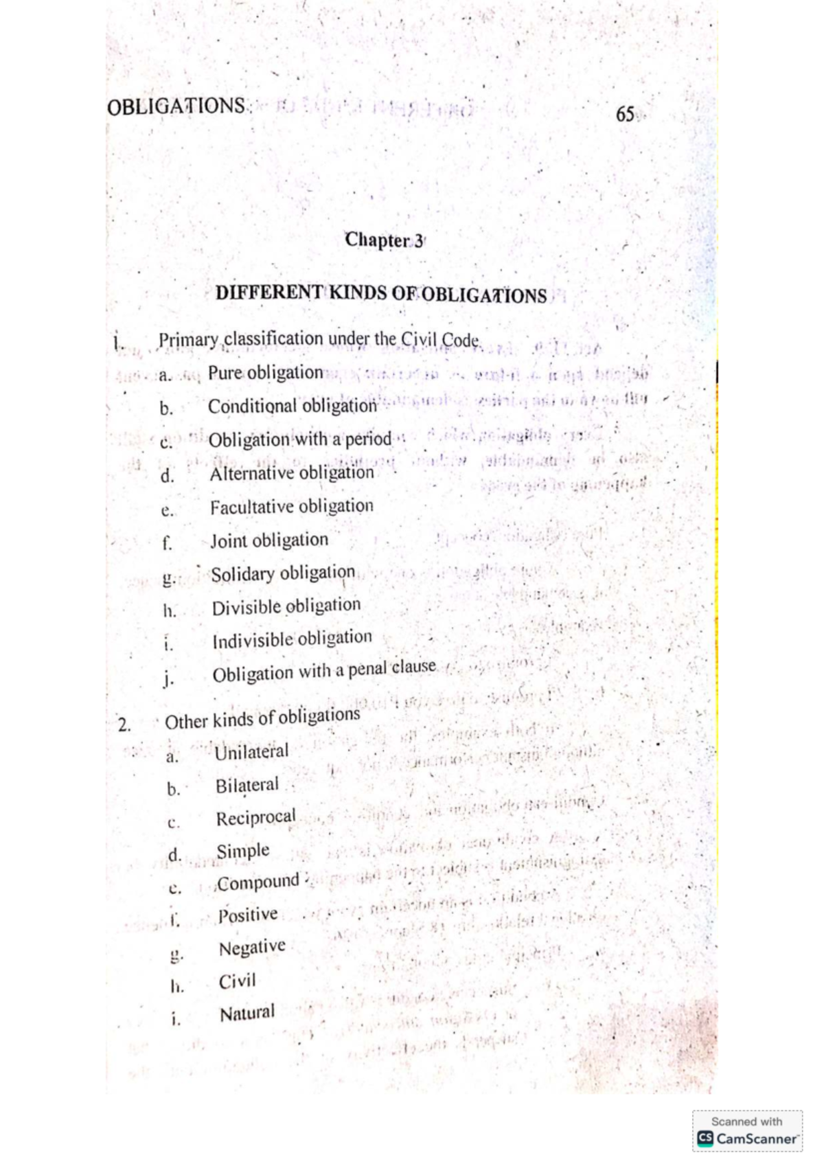 OBLIGATIONS 65: Chapter 3 - Different Kinds of Obligations in Civil Law ...