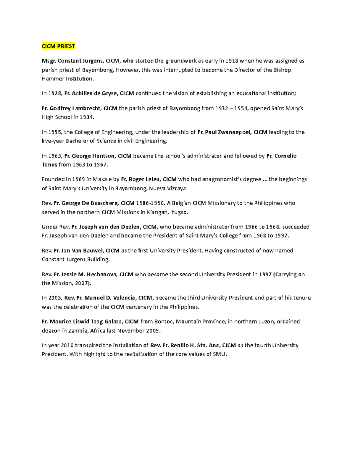 CICM History: Growth of Educational Institutions in the Philippines ...