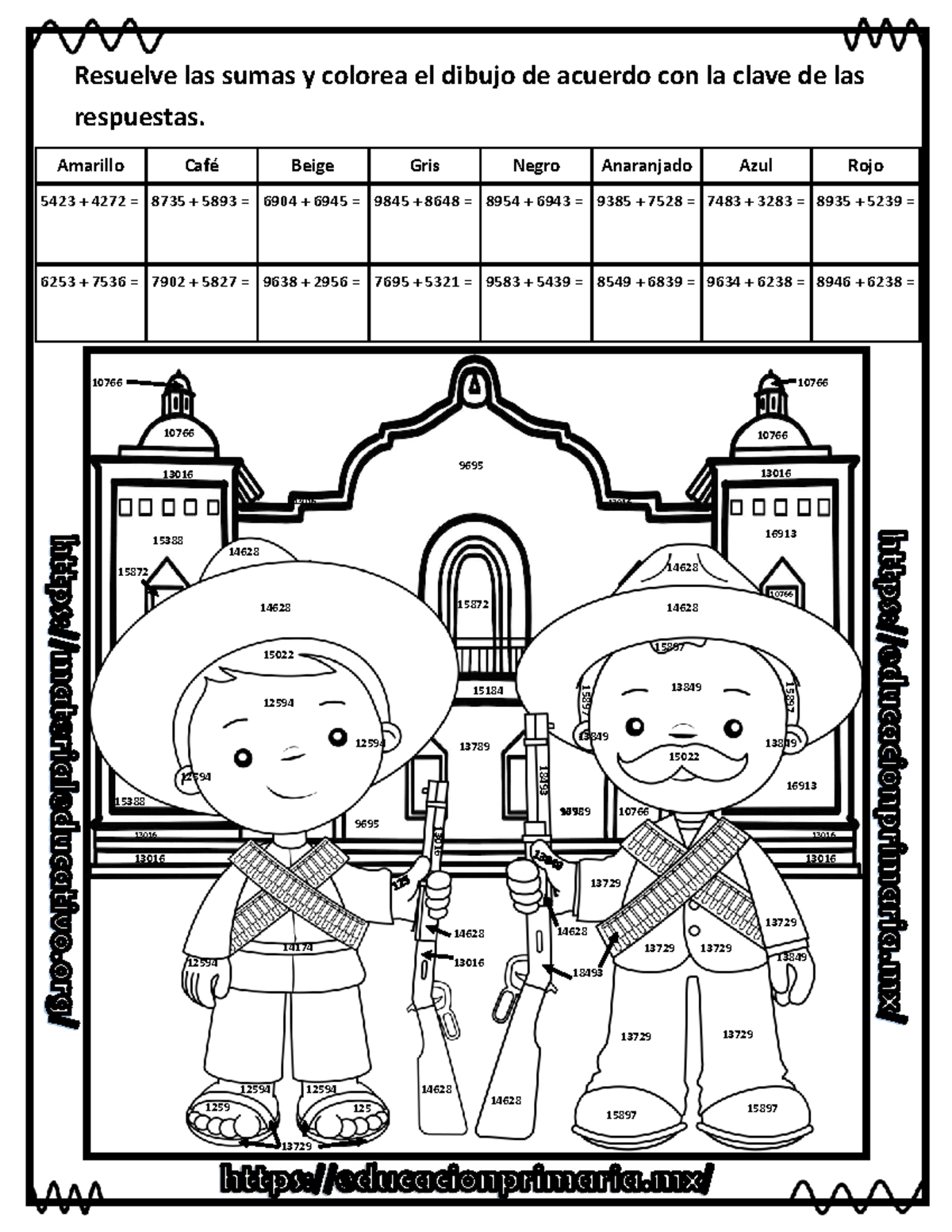 Resuelve y Colorea: Sumas y Restas - Revolución MX 3y4 Grado MEEP - Studocu