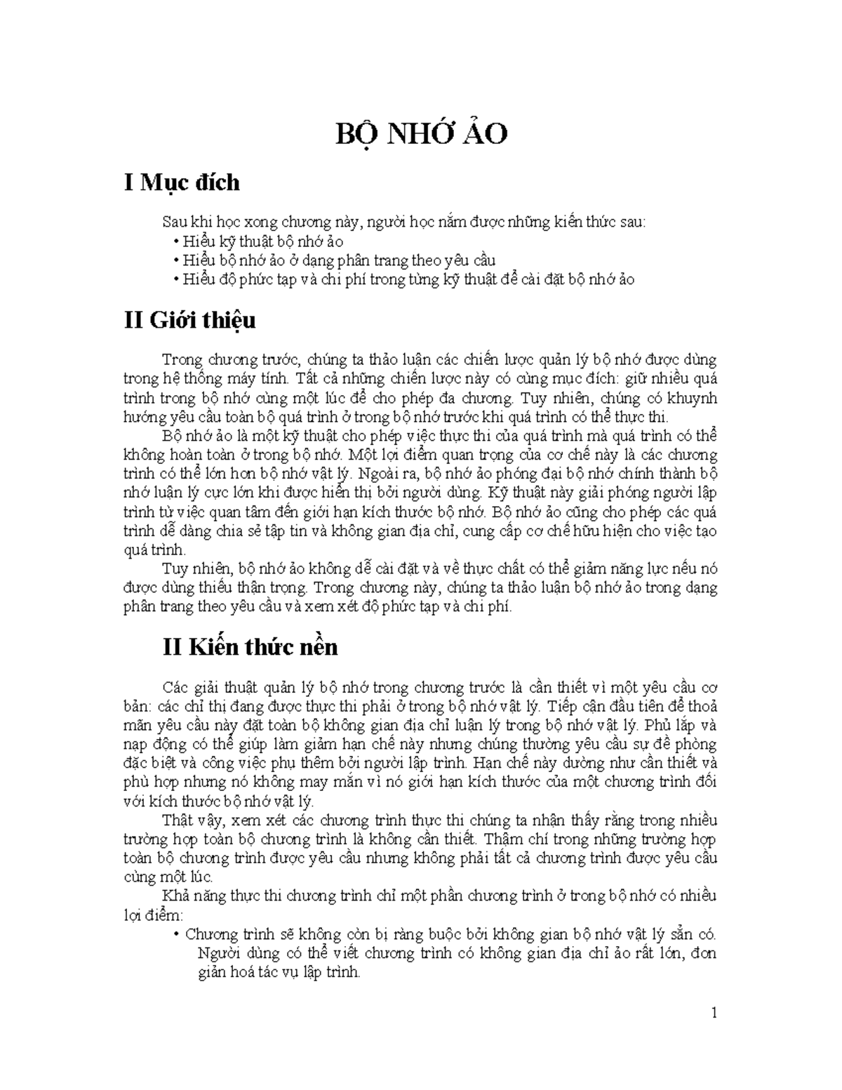 C9 BỘ NHỚ ẢO: Kiến Thức Về Phân Trang Theo Yêu Cầu - Studocu