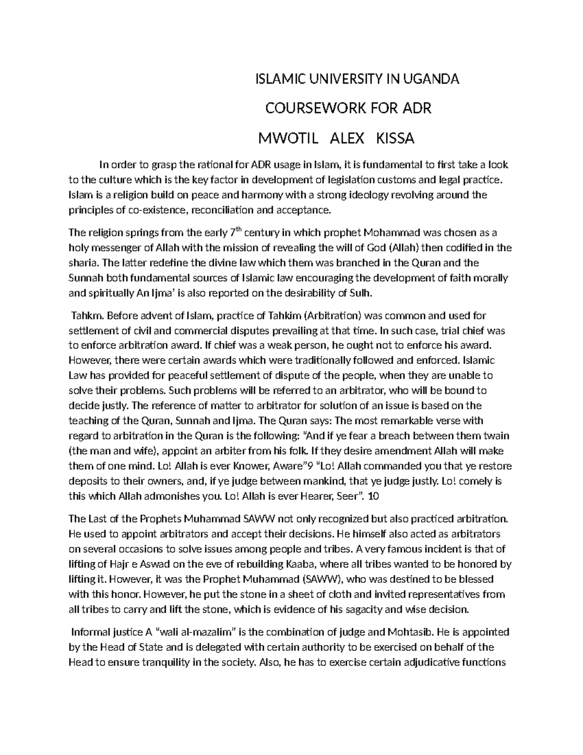 ADR in Islam: Understanding Alternative Dispute Resolution Principles ...