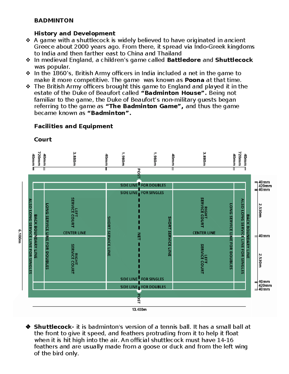 BADMINTON History and Development: Rules, Mechanics, and Scoring - Studocu