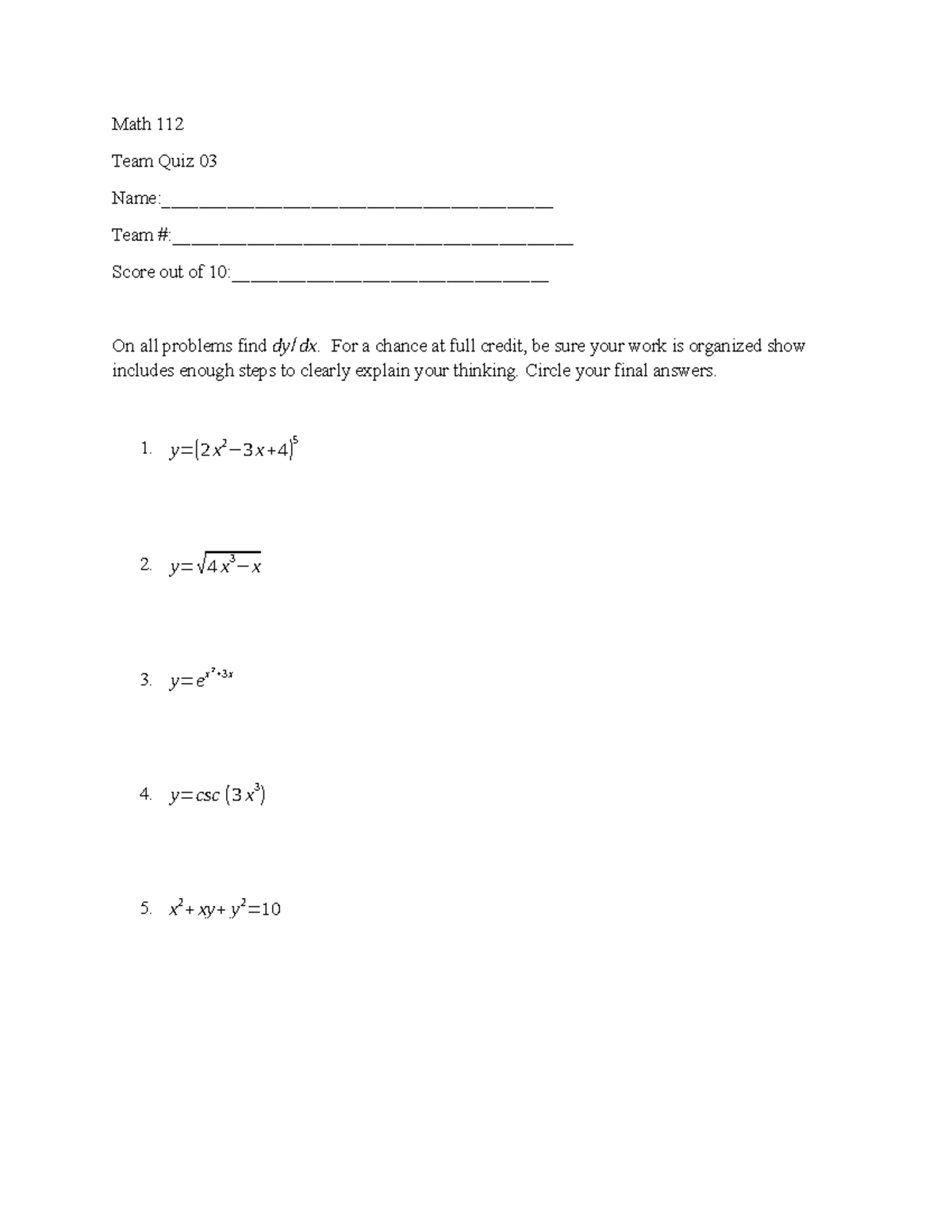Math 112 Team Quiz 3 - ;... - FDMAT112 - Math 112 Team Quiz 03 - Studocu