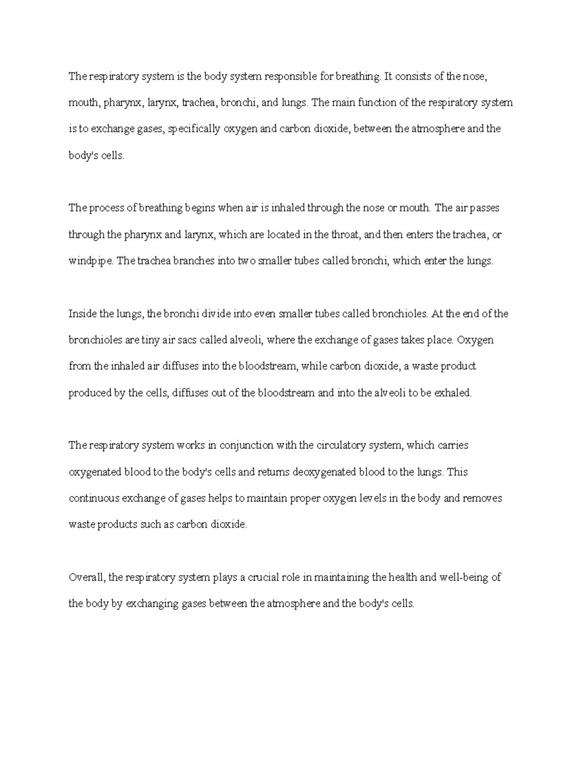 Respiratory System: Essential Functions and Gas Exchange Mechanism ...