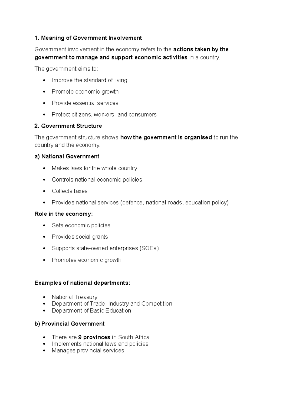 Chapter 1: Government Involvement in the Economy Analysis - Studocu