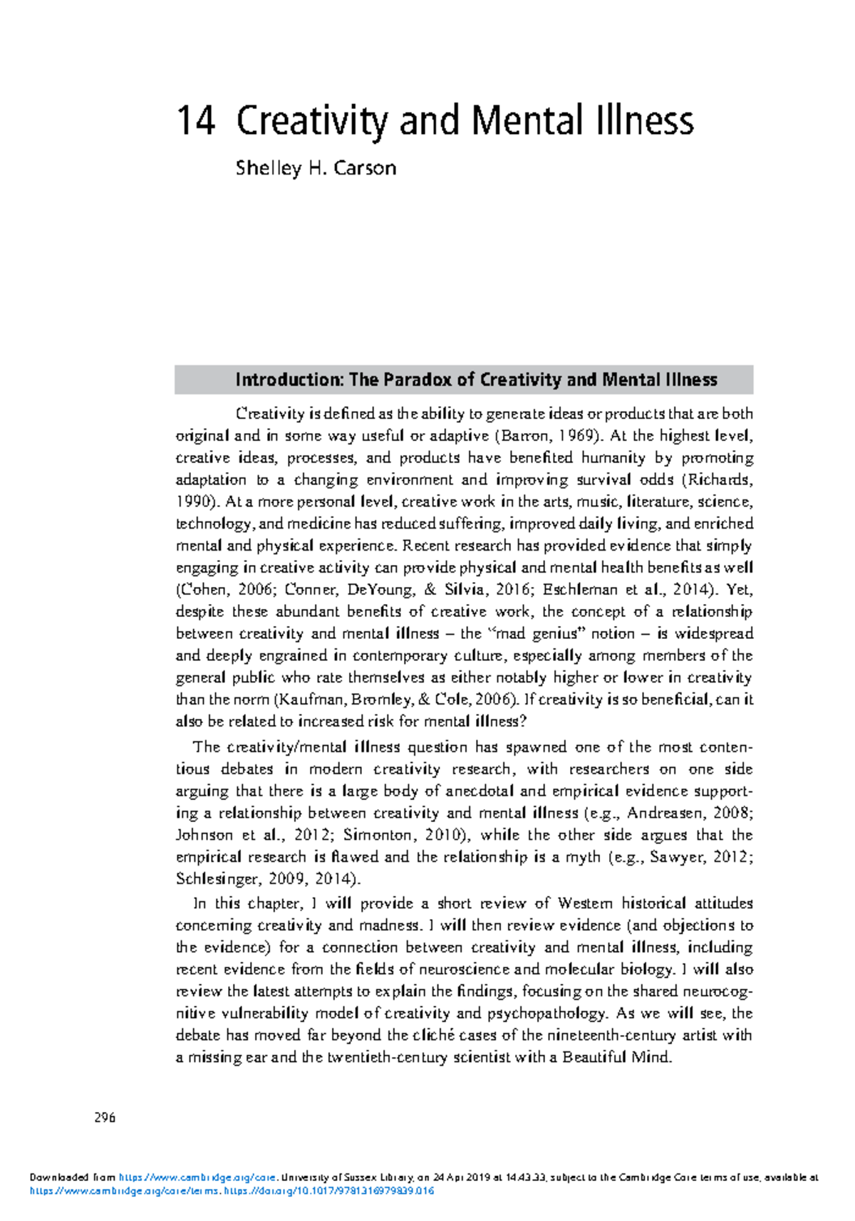 14 Creativity and Mental Illness: Exploring the Connection and Evidence ...
