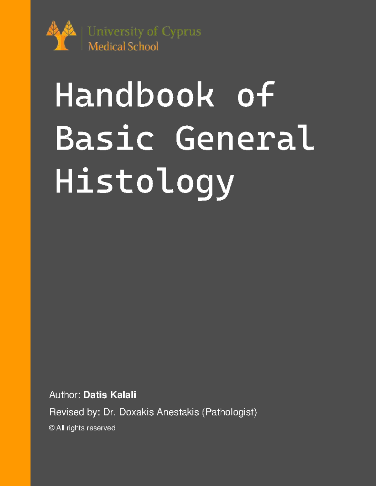 Histology Handbook: Basic Concepts and Tissue Types (Course Code ...